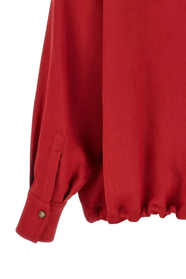Brunello Cucinelli Collared Long Sleeve Shirt - Red
