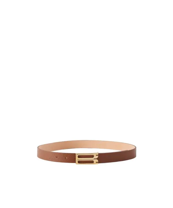 Victoria Beckham Dorian Frame Leather Belt - Nude