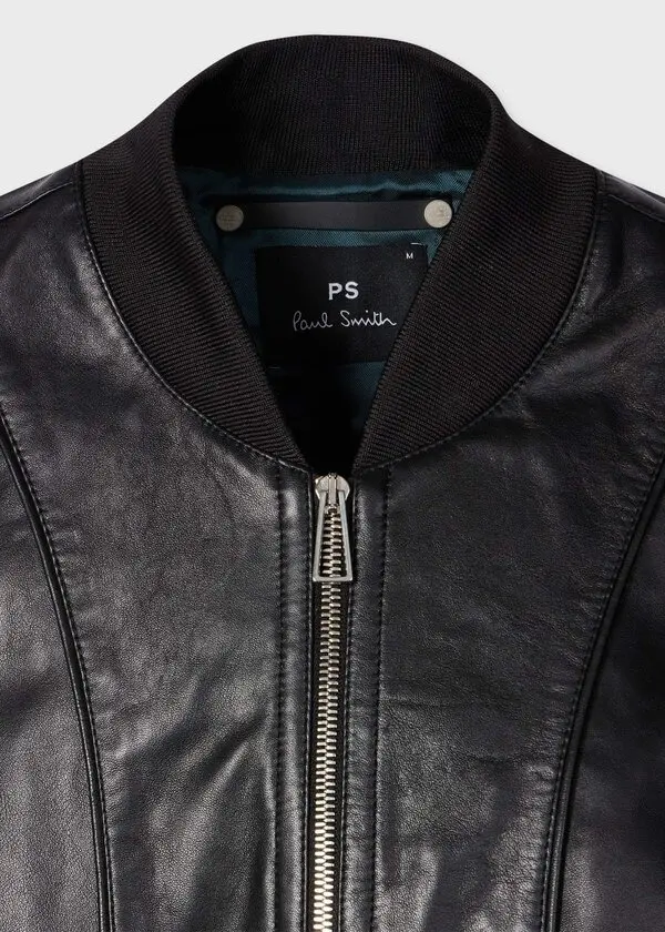 Paul Smith Ps Zip-up Leather Bomber Jacket