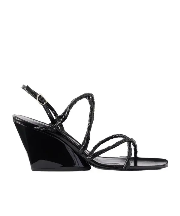 Proenza Schouler Twist Slant Leather Wedge Sandals