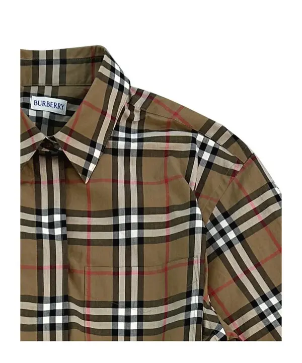 Burberry Long Sleeve Shirt Dress With Belt