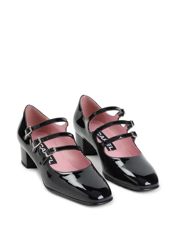CAREL Kina Patent Leather Buckle Strap Pumps