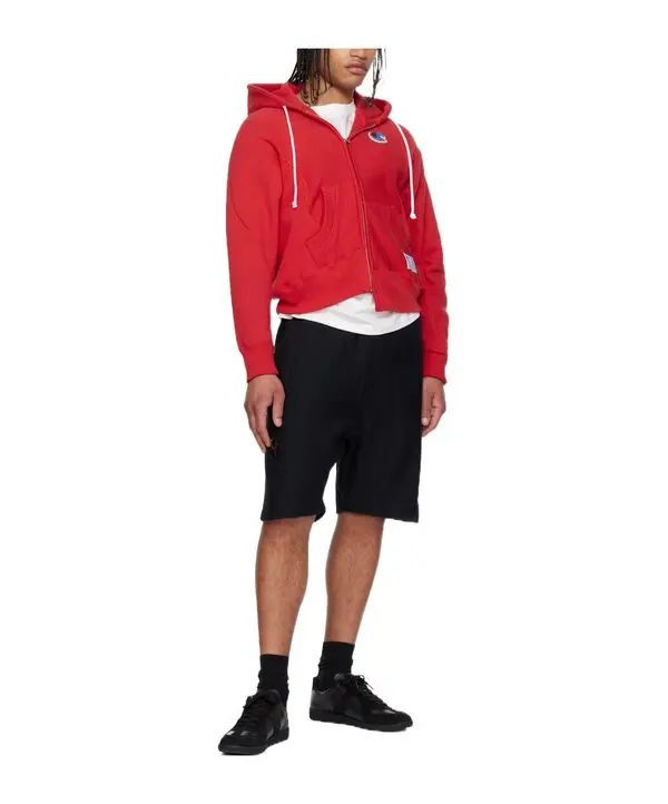 Undercover X Champion Black Logo Embossed Shorts