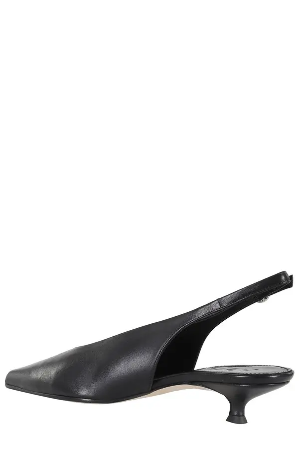 AeydĒ Camilla Pointed Toe Slingback Kitten Heel Pumps - Black