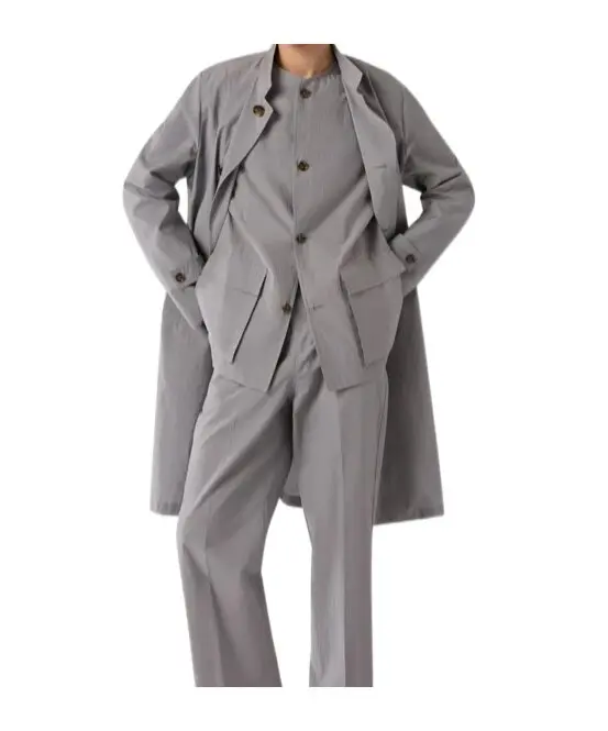 LARDINI Long-sleeved Casual Jacket With Button Placket - Gray