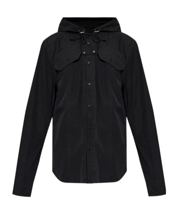 Off-White Button-up Hooded Shirt