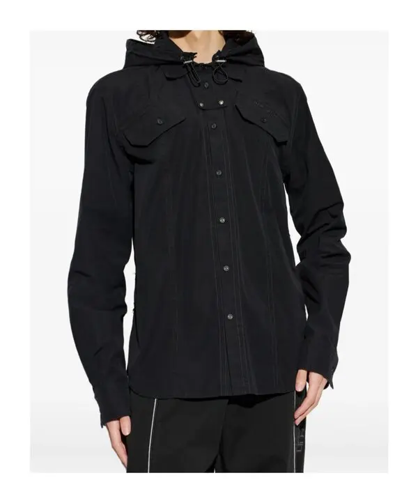 Off-White Button-up Hooded Shirt