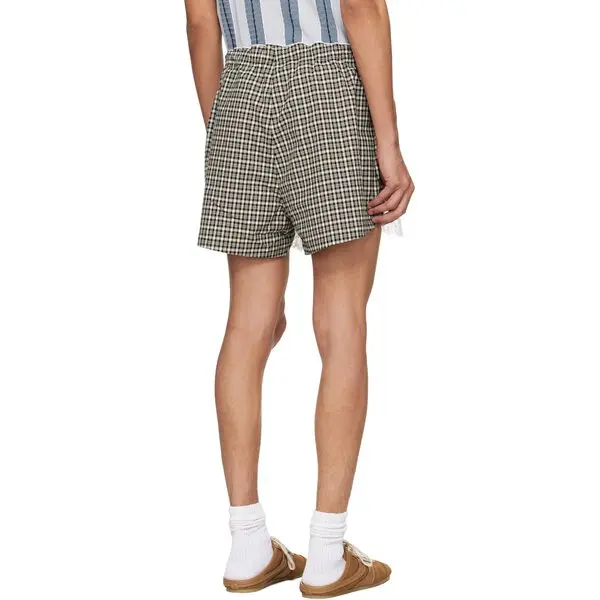 Martine Rose Lace Detailed Checked Shorts