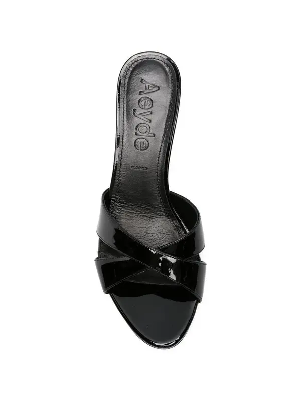 AeydĒ Criss-cross Leather Sandals - Black