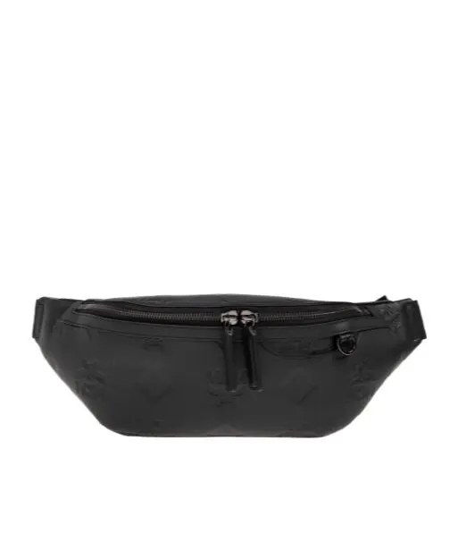 Mcm Zippered Chest Bag - Black
