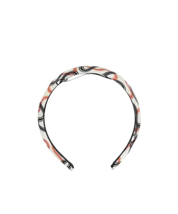 VIVIENNE WESTWOOD Abstract Print Silk Headband - White