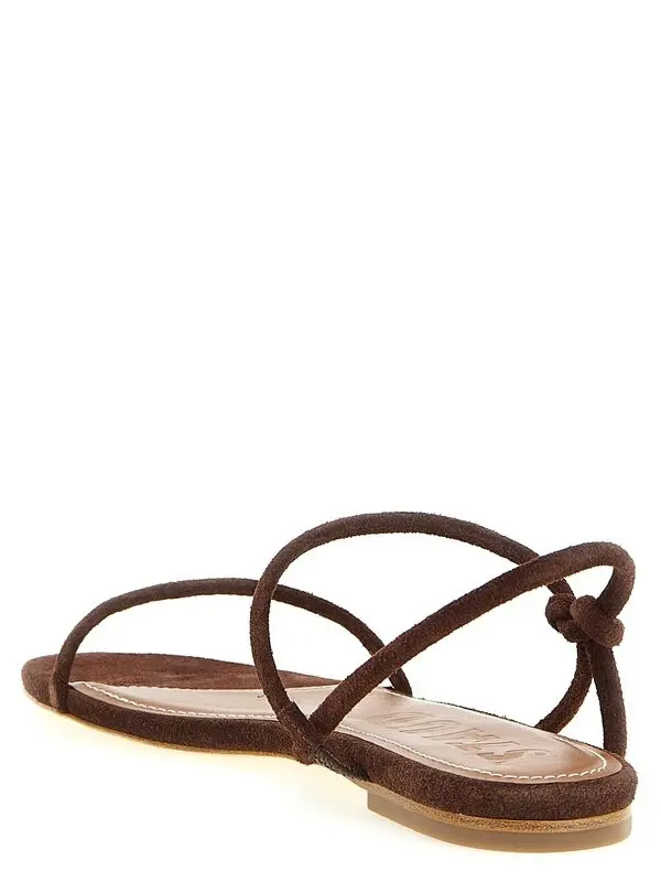 Staud Tubular Straps Flat Sandals - Brown