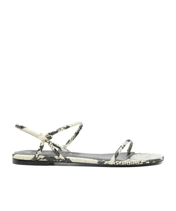 Staud Laurel Printed Ankle Strap Sandals - Gray