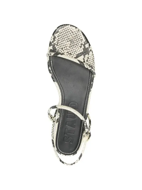 Staud Laurel Printed Ankle Strap Sandals - Gray