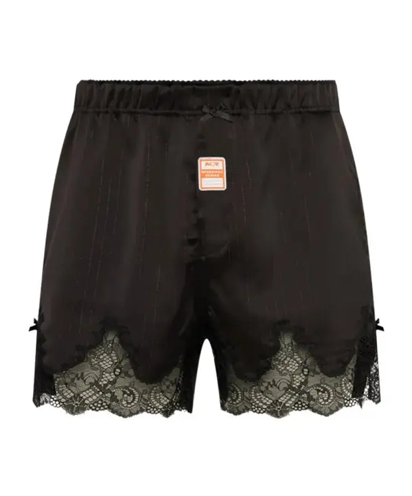 Martine Rose Lace Trimmed Striped Shorts