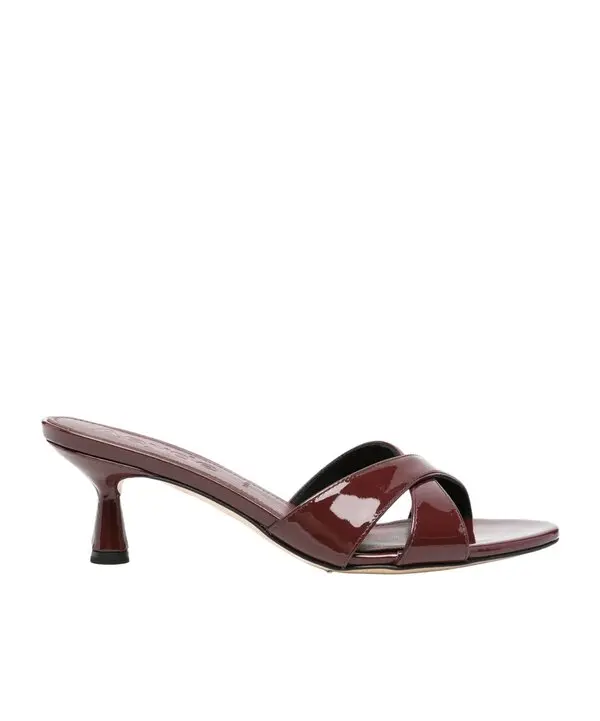 AeydĒ Patent Finish Crossover Heeled Sandals - Multicolor