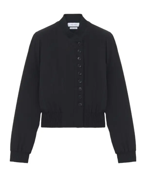 Alexander McQueen Silk Crêpe De Chine Bomber Jacket