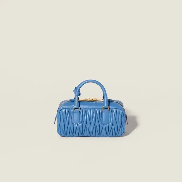 Miu Miu Arcadie Matelassé Nappa Leather Bag - Blue