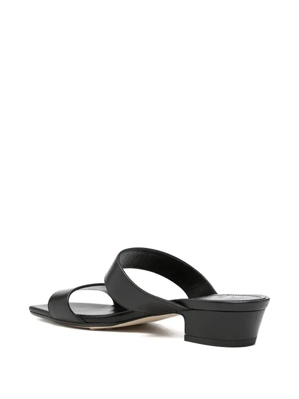 AeydĒ Double-strap Square-toe Sandals - Black