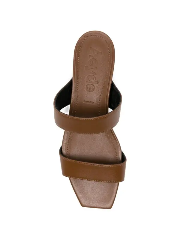 AeydĒ Square-toe Leather Sandals - Green