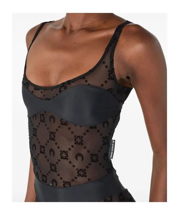 MARINE SERRE Moonogram Mesh Catsuit