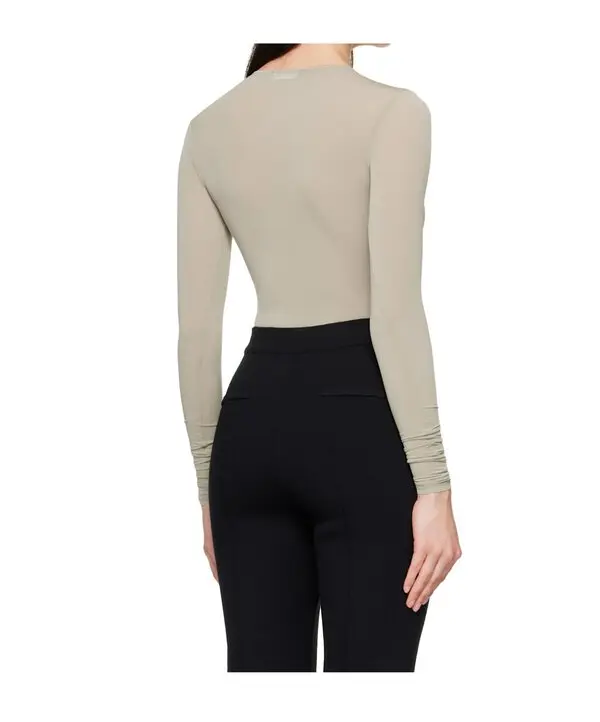 Wardrobe.NYC Round Neck Semi-transparent Bodysuit