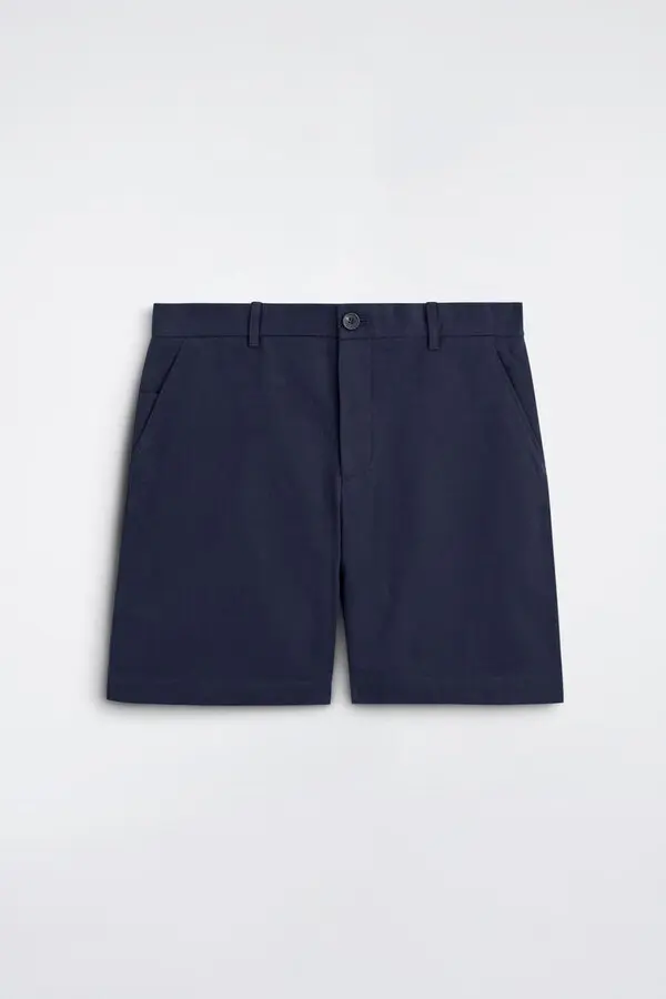 Cos Cotton-twill Chino Shorts With Lyocell Blend - Navy