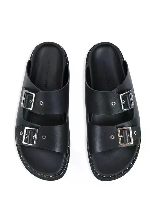 Karl Lagerfeld Double Buckle Platform Slides