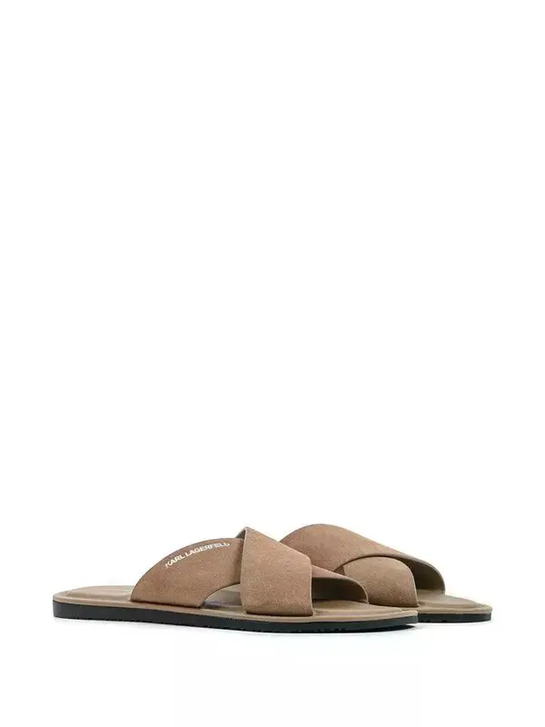 Karl Lagerfeld Criss-cross Suede Slides