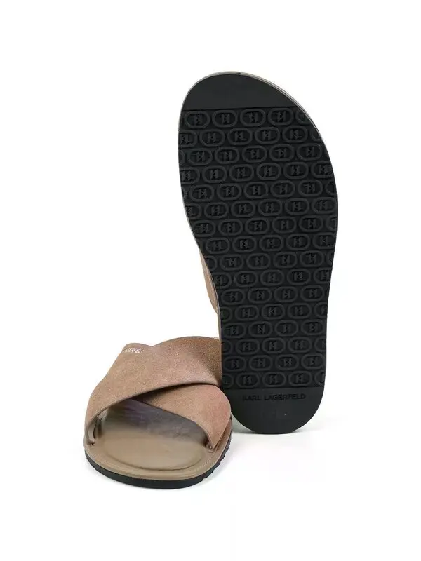 Karl Lagerfeld Criss-cross Suede Slides