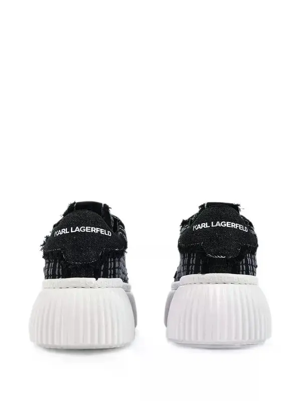 Karl Lagerfeld Bouclé-knit Frayed Sneakers