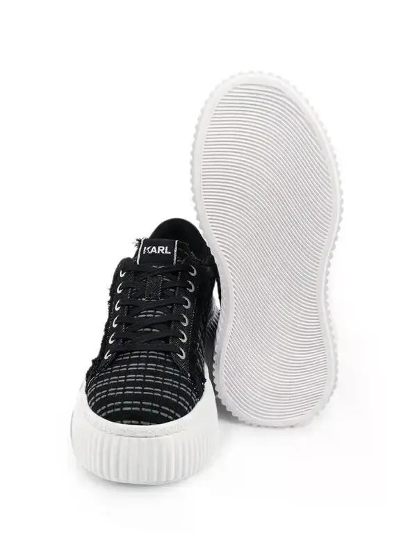 Karl Lagerfeld Bouclé-knit Frayed Sneakers