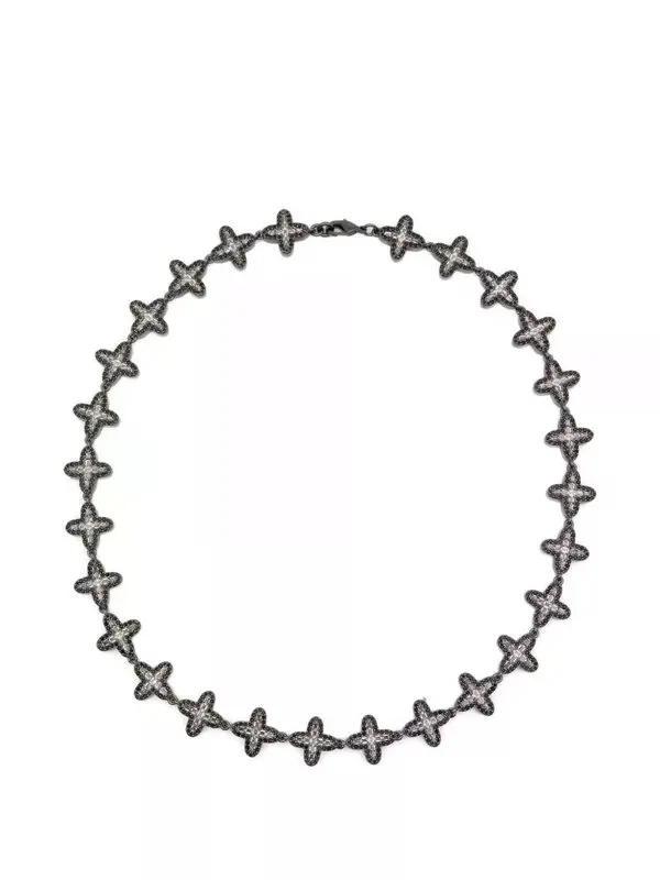 DARKAI Crystal-embellished Cross-link Necklace