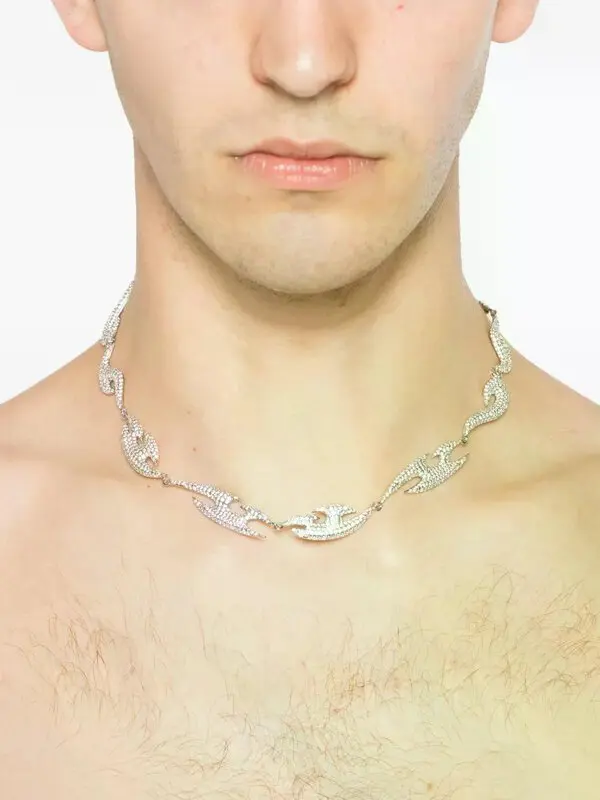 DARKAI Crystal Embellished Flame Necklace