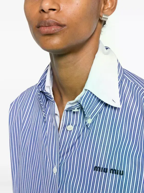 Miu Miu Micro Pinstripe Poplin Shirt