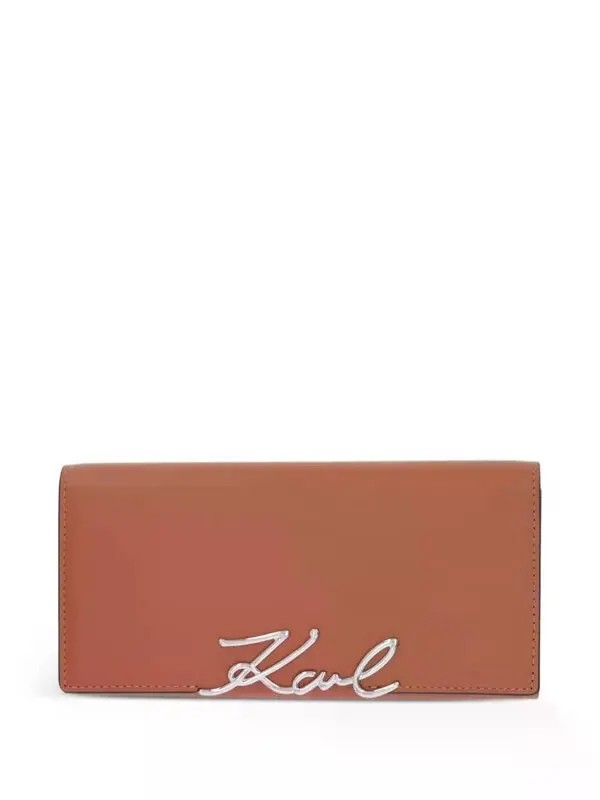Karl Lagerfeld K/signature Continental Logo-plaque Wallet - Brown