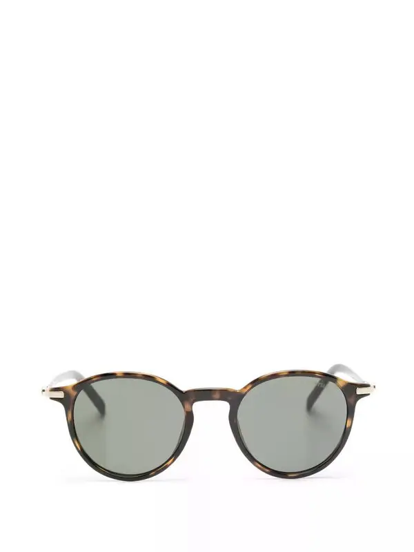 Montblanc Tortoiseshell Effect Round Frame Sunglasses - Brown