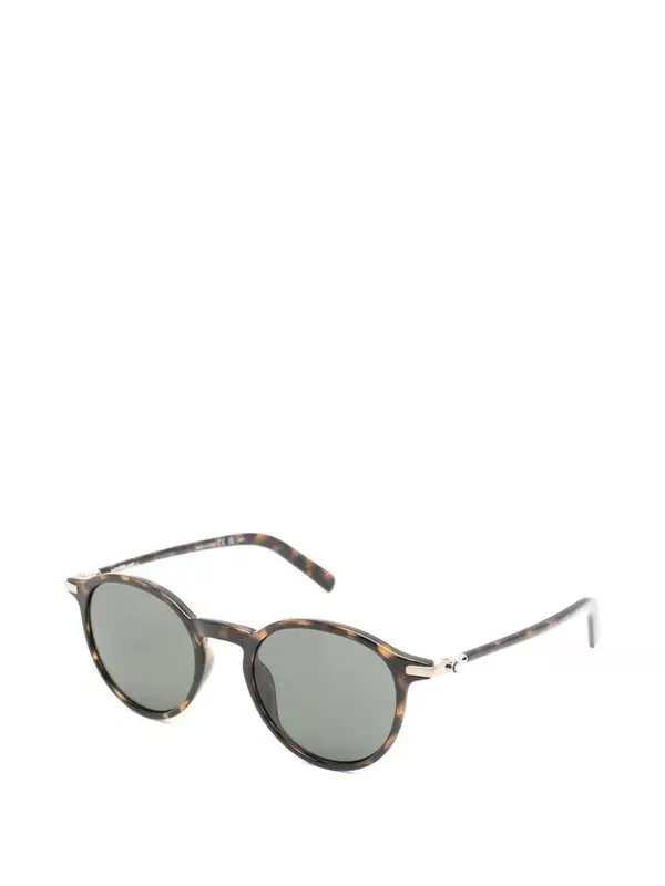 Montblanc Tortoiseshell Effect Round Frame Sunglasses