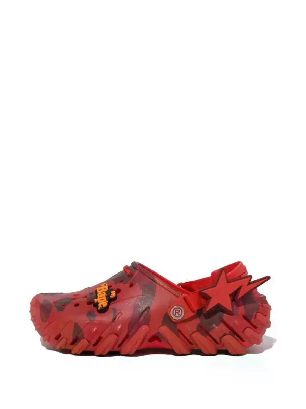 CROCS A Bathing Ape X Echo Camouflage-print Clogs - Red