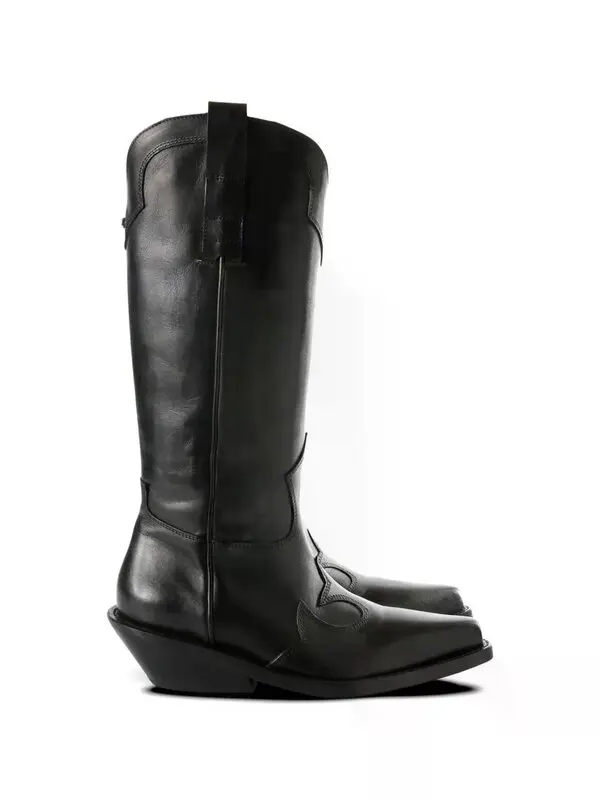 ANN DEMEULEMEESTER Leather Western Boots