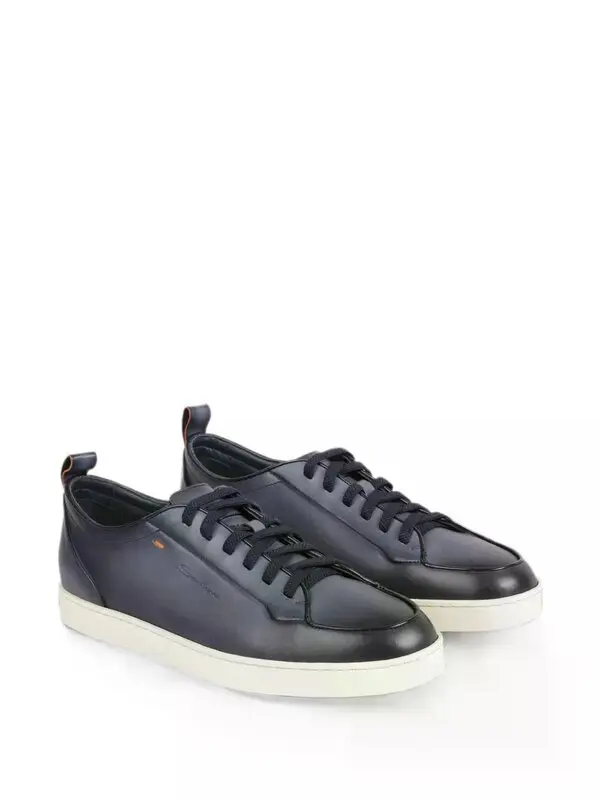 Santoni Logo-debossed Leather Sneakers