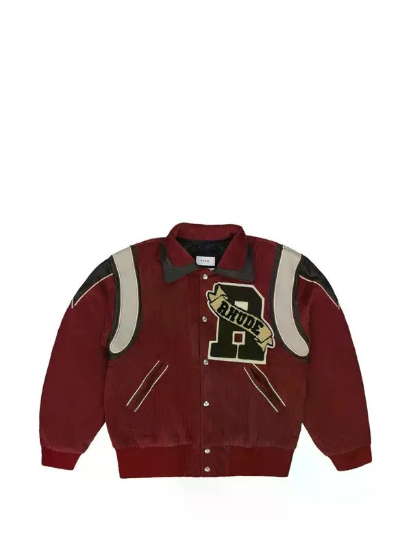 Rhude Varsity Corduroy Bomber Jacket - Red