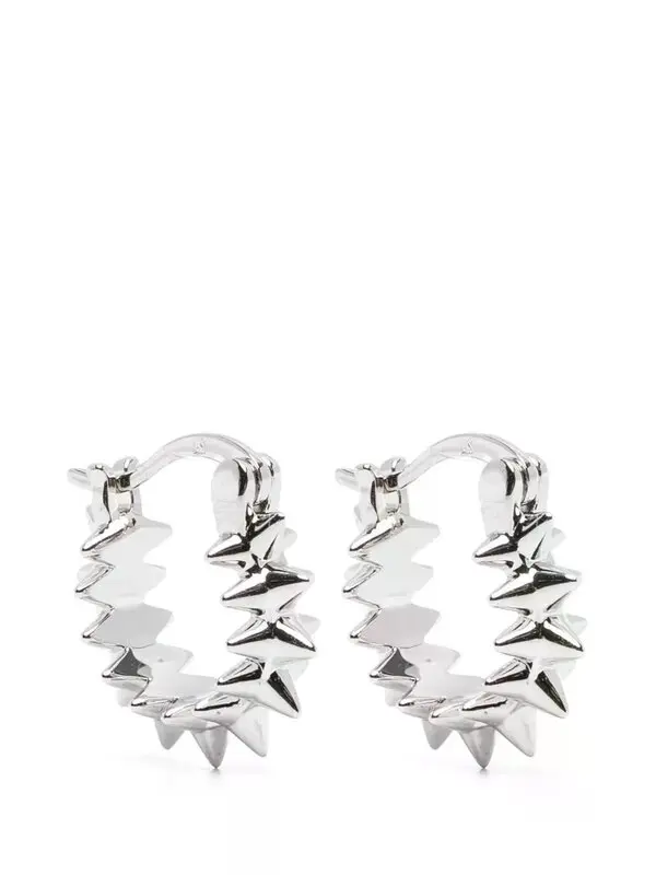 LAG WORLD Spiked Hoop Earrings - Silver