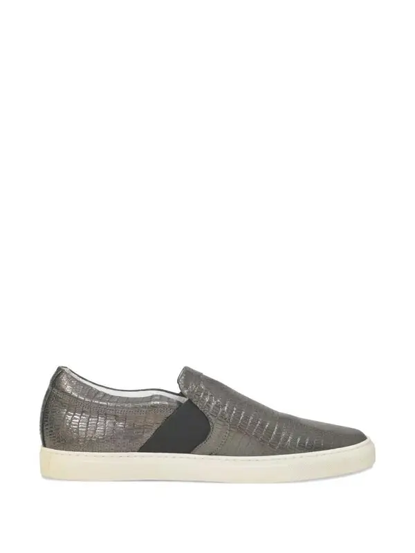 LANVIN Embossed Leather Slip-on Sneakers