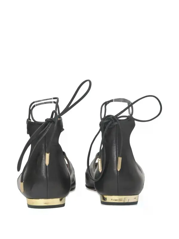 AQUAZZURA Christy Lace-up Ballet Flats