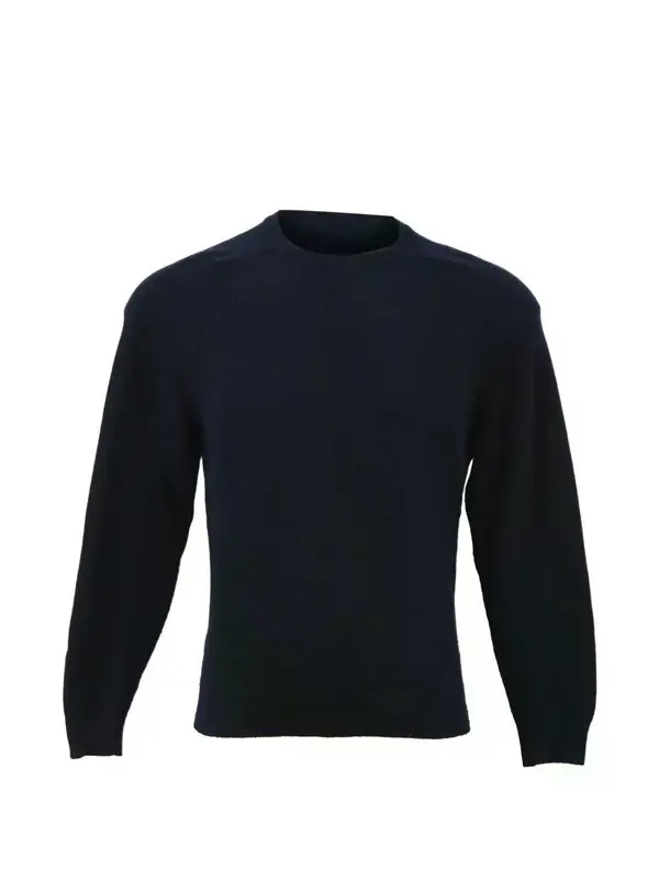 Saint Laurent Navy Wool Crew Neck Sweater