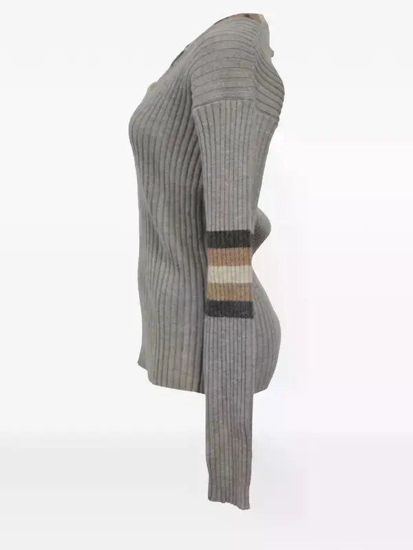 JEAN PAUL GAULTIER Ribbed Knit V-neck Sweater
