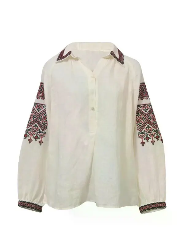NILI LOTAN Jill Embroidered Blouse - Neutrals