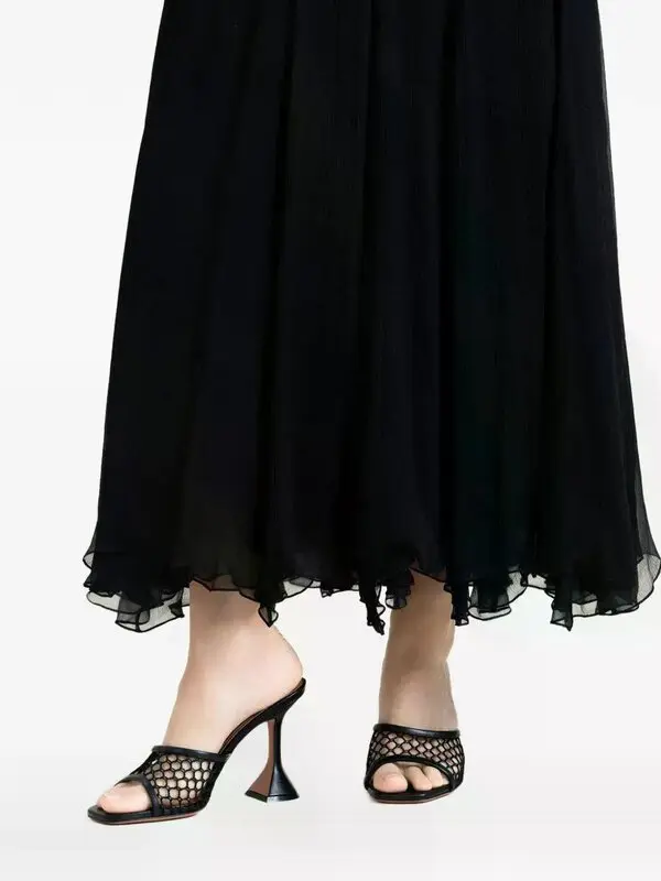 Amina Muaddi Lupita Mesh Mules - Black