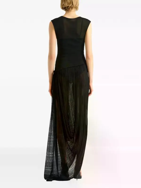 Balmain Long Draped Viscose Dress